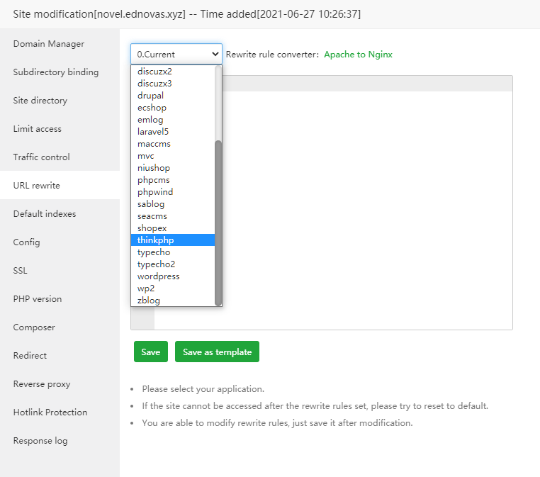 搭建狂雨CMS小说站 | EdNovas的小站